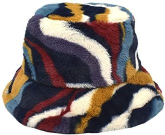 Generic Cocila Tie Dye Laine dagneau PêCheur Chapeau Hiver ExtéRieur éPaississement Chaud Bassin Tendance Casquette Olive Et (Blue One Size) Casquette Bonnet 