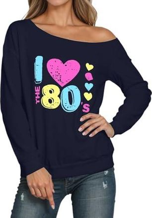 Generic 2026 Pull dautomne &agrave; Manches Longues sans Capuche pour Femme - sans Manches - &Eacute;paules d&eacute;nud&eacute;es - Haut d&eacute;contract&eacute; avec Motif imprim&eacute; pour Le Quotidien