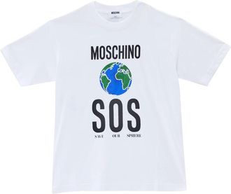 Moschino Femme, Tops, Blanc, Taille: 36 FR S.o.s T-Shirt