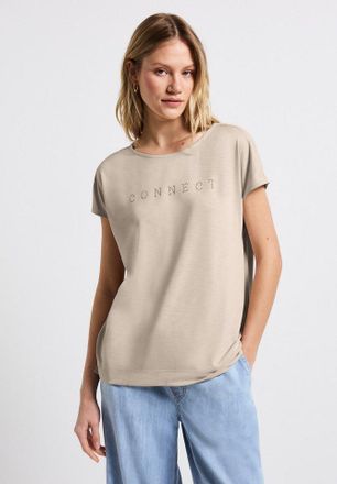 Street One T-Shirt mit Wording aus Schmucksteinen