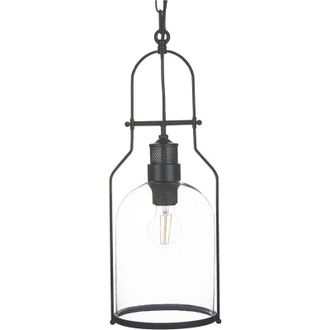 Beliani Beliani - Lampe Suspendue &agrave; Cadre M&eacute;tallique Verre Clair et Noir Bashilo