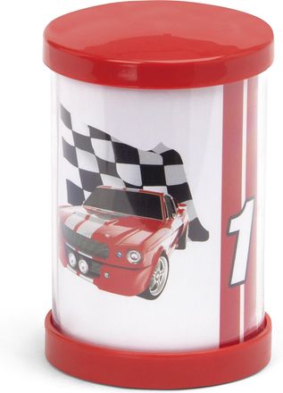 Brilliant G56147/71 Racing LED Nachtlicht Push Light mit automatischer Abschaltung, 11 cm, 2-flammig, 2 x 0,06 W, Kunststoff, rot/wei&szlig;/schwarz