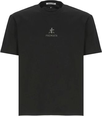 Premiata Homme, Tops, Noir, Taille: M T-shirt en coton avec logo