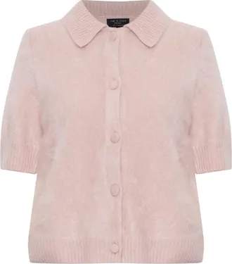 Rag & Bone Cardigan Jada en cachemire bross&eacute; - Femme - Pulls - Rose - Taille: 42 FR