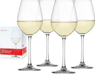 Spiegelau Weißweingläser 465 ml, 4 Stück, Salute, 4720172, Weingläser aus Kristallglas, Weißwein Gläser spülmaschinenfest