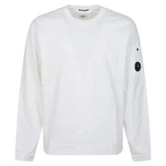 C.P. Company Sweatshirt mit diagonalem Fleece-Rundhalsausschnitt - - Sweatshirts & Hoodies - Herren - Wei&szlig; - M