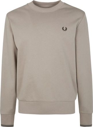 Fred Perry Homme, Sweatshirts et sweats &agrave; capuche, Beige, Taille: L SweaT-shirt ras du cou avec couronne de laurier