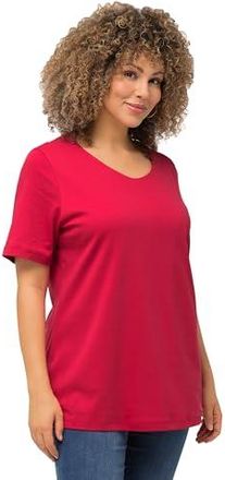 Ulla Popken Femme Grandes Tailles Jusqu&agrave; la Taille 66. T-Shirt &agrave; col roul&eacute; et Manches Longues. Coupe Slim. sous-v&ecirc;tement. Rouge 54+ 646813535-54+