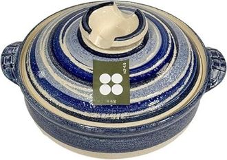 Generic Pot japonais en argile, faitout rond for la cuisine maison, Donabe chaud traditionnel, 25cm - 2-3 portions, Design d&eacute;coratif(B)