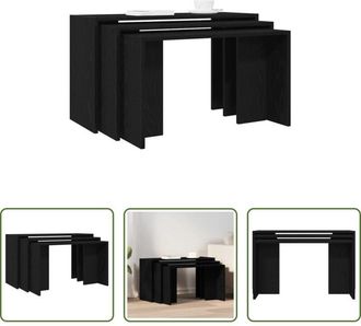 vidaXL vidaXL Holzwerkstoff - Satztische 3 Stk. Schwarz Holzwerkstoff