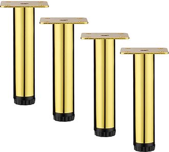 Generic Schwarze Sofabeine Aus Metall (10, 12, 13 cm) - Ersatz F&uuml;r M&ouml;bel Wie B&uuml;cherregale, Tische, Schr&auml;nke, Kommoden Mit Verstellbaren, Rutschfesten Fu&szlig;kappe