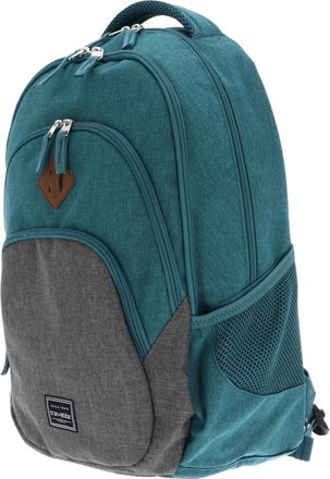 Travelite Handgep&auml;ck Rucksack, Laptop Rucksack 15,6 Zoll, BASICS, Daypack, Tagesrucksack mit vielen F&auml;chern + Aufsteckfunktion, 45 cm, 22 Liter
