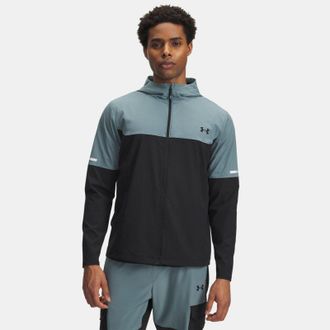 Under Armour Tech Utility Woven Jacke f&uuml;r Herren Schwarz / Castlerock / Venom Rot XXL
