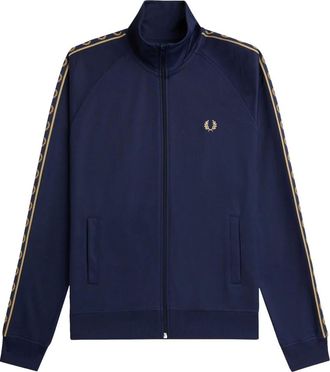 Fred Perry Homme, Sweatshirts et sweats &agrave; capuche, Bleu, Taille: XL Contrast Tape Track Jacket