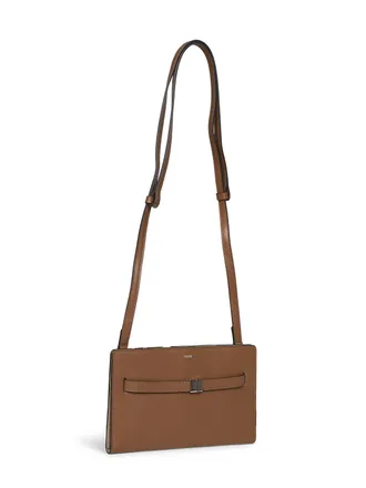 Toteme Womens Belted Crossbody Bag Tiramisu Brown Calf Leather