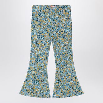 Tiny Cottons Hellblaue Hose mit Blumenprint aus Baumwolle