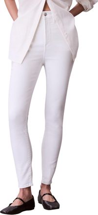 Calvin Klein Damen Jeans Hose Skinny Ankle High Rise, Weiß (Chalk White), 31W