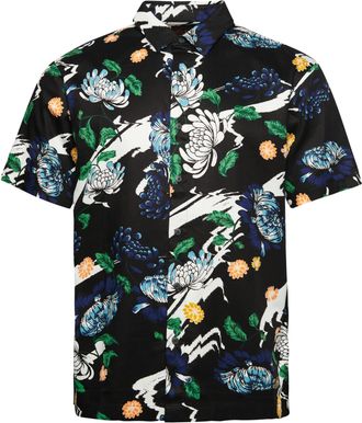 Superdry Herren Vintage Hawaiian S/S Shirt Hemd, Aya Schwarz, Blumenmuster, L
