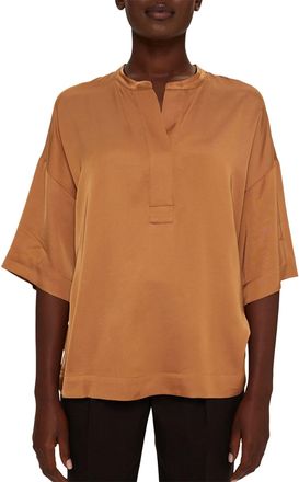 Esprit Damen 081EO1F321 Bluse, 235/CARAMEL, 38