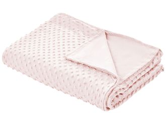Beliani Bezug f&uuml;r Gewichtsdecken Minky-Stoff 100 x 150 cm rosa flauschig modern Callisto
