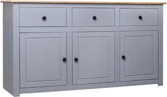 Les Tendances Buffet 3 portes 3 tiroirs pin massif gris et clair Iris