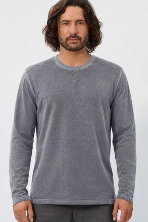 Hempage Hempage Herren vegan Langarmshirt Used Look Schiefergrau