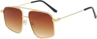 Generic Lunettes De Soleil Carr&eacute;es En M&eacute;tal For Hommes Et Femmes, Monture Large, For Lext&eacute;rieur(Brown)