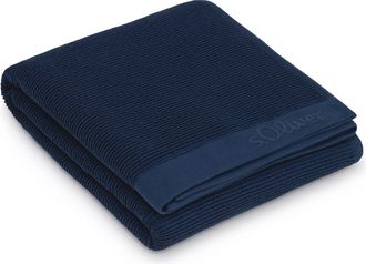 s.Oliver Saunahandtuch 080x200-100% Baumwolle, weich & saugstark, Badetuch dunkelblau