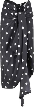 Sportmax Femme, Jupes, Noir, Taille: 36 FR Gentile Polka Dot Draped Silk Skirt