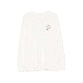Dr&ocirc;le de Monsieur Slogan-print Long-sleeves T-shirt