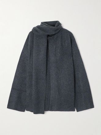 Le Kasha Spain Cardigan Aus Biokaschmir Mit Schal - Blau