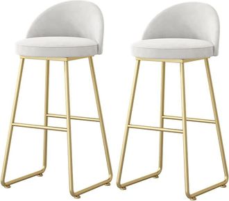 Generic Modernes Barhocker-Set, 2er-Set, Tresenhocker, Barhocker mit niedriger R&uuml;ckenlehne und Fu&szlig;st&uuml;tze, bequemer Esszimmerstuhl