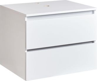 Beliani H&auml;nge Waschbeckenunterschrank wei&szlig; 60x47 cm mit Schubladen modern Serra