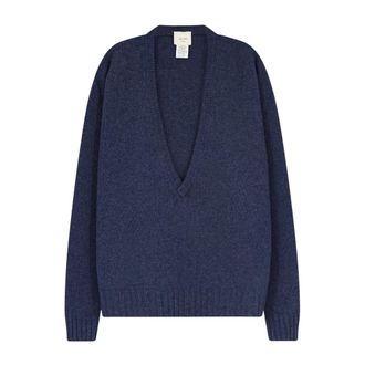 Alysi V-neck Strickware - - Knitwear - Damen - Blau - S