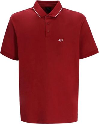 A|X Armani Exchange polo &agrave; logo passepoil&eacute; - Rouge