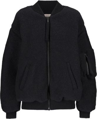 Laneus Femme, Vestes, Noir, Taille: 34 FR Blouson bomber boutonné en bouclé