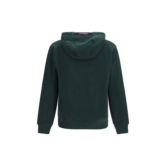 C.P. Company Diagonal-Weave Cotton Fleece Hoodie - Green