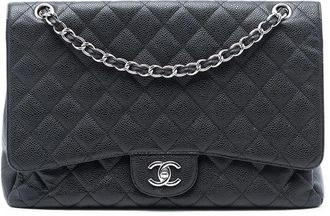Chanel Hobo Bags - Maxi Classic Caviar Single Flap - Gr. unisize - in Schwarz - f&uuml;r Damen
