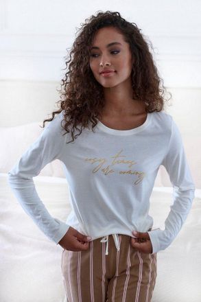 Lascana Pyjamaoberteil mit Folienprint