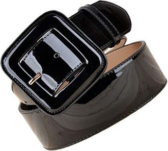 Valiclud Ceinture Large Femme En Cuir Vernis Noir Réglable Pour Robe Et Jeans Style Européen Accessoire De Mode