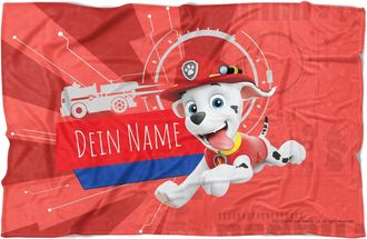 Picanova PAW Patrol Marshall Handtuch mit Name 140x90cm - Hochwertiges Bedrucktes Handtuch - Blickfang-Strandtuch Aus Hautfreundlichem Frottee - Badetuch mit T