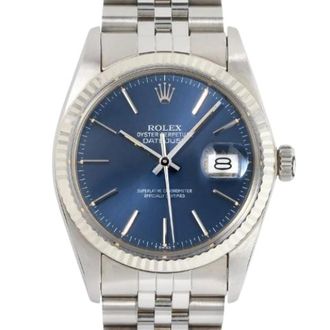 Rolex Pre-owned Oyster Perpetual Datejust 36 R&eacute;f. 16014 - Femme - Pre-owned - Bleu - Taille: ONE Size