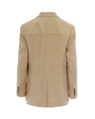 Max Mara Womens Sahariana Linen Jacket Colonial