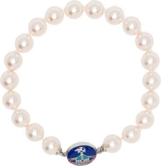Vivienne Westwood Armband - Beaded Bracelet With Cream Faux Pearls - Gr. ONE SIZE - in Mehrfarbig - f&uuml;r Damen