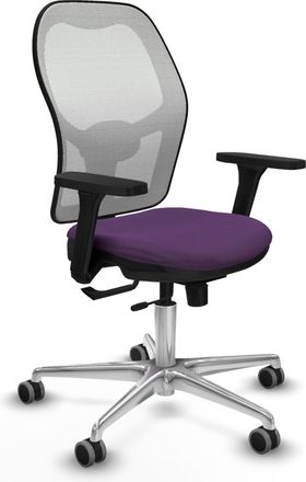 Piqueras y Crespo Schreibtischstuhl mit 3D-Armen, h&ouml;henverstellbare Lendenwirbelst&uuml;tze, ausgestattet mit Synchron/Translack und Schaumstoff, Wei&szlig;/Violett