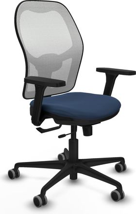 Piqueras y Crespo B&uuml;rostuhl mit 3D-Armen, h&ouml;henverstellbare Lendenwirbelst&uuml;tze, ausgestattet mit Syncro/Traslack und injiziertem Schaumstoff, Wei&szlig;/Marineblau