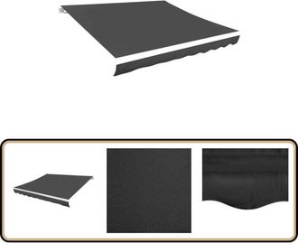 vidaXL Markisenbespannung Canvas Anthrazit 300x250 cm - Markisenbespannung - Markise - Sonnenblende - Outdoor Deko - Gartendeko