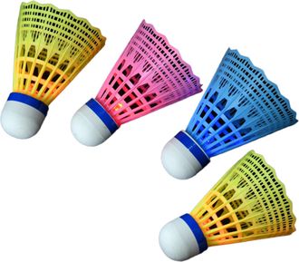 Generic LED Shuttlecock - 4 Stücke Bunte Shuttlecock Dunkle Nacht | Leuchtende Ausrüstung Ball Für Sportanfänger Kinder Erwachsene Outdoor Indoor Aktivität