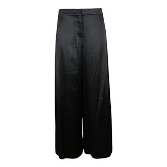Meimeij Pantalon large en satin - Femme - Pantalons - Noir - Taille: 38 FR