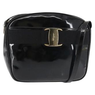 Ferragamo Sac bandouli&egrave;re Pre-owned en toile enduite - Femme - Pre-owned - Noir - Taille: ONE Size